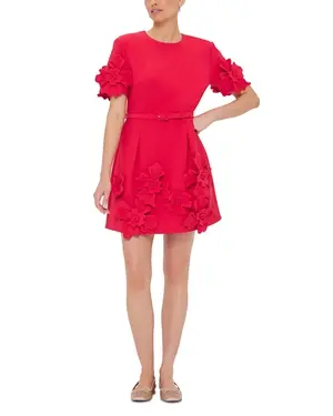 LEO LIN Aurelie Applique Mini Dress - Rosa