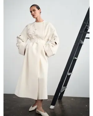 LEO LIN Celestine Wool Blend Coat Dress