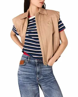 Maje Zip Up Vests For Women