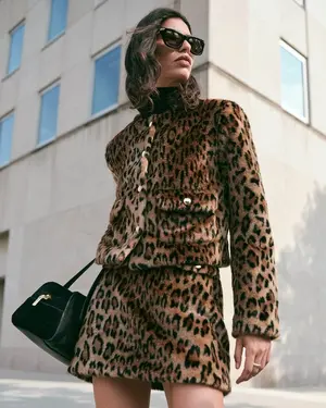 Maje Leopard Faux Fur Jacket - Big Leopard Print