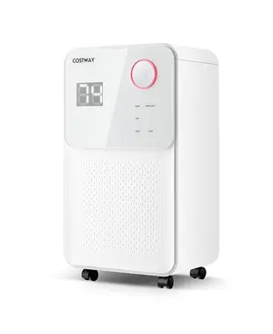 COSTWAY 32 Pints 2000 Sq. Ft Dehumidifier For Home & Basements W/3-color Digital Display - White