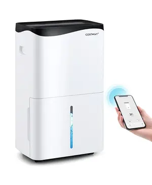 COSTWAY 100-pint Dehumidifier For Home & Basements With Smart App & Alexa Control - White