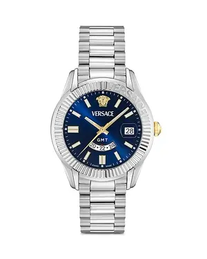 Versace Apodis Gmt Watch - Blue/silver