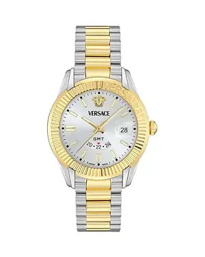 Versace Apodis Gmt Watch, 41mm - White/two Tone