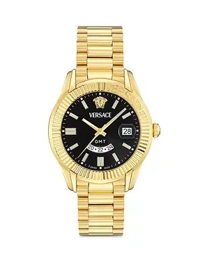 Versace Apodis Gmt Watch, 41mm - Black/gold
