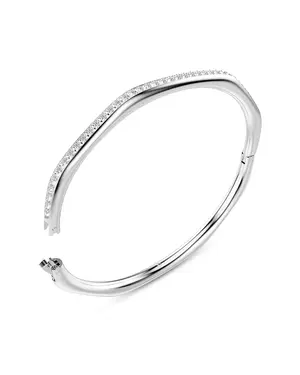SWAROVSKI Dextera Pave Crystal Geometric Bangle Bracelet - Silver