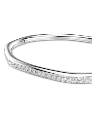 SWAROVSKI Dextera Pave Crystal Geometric Bangle Bracelet - Silver