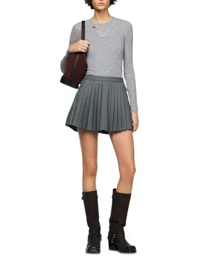 Sandro Pleated Mini Skirt