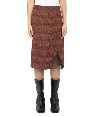Brown Print Skirts