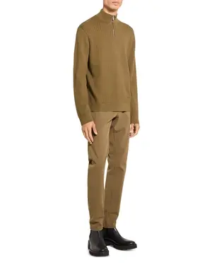 Theory Quarter Zip Cotton Sweater - Duffle