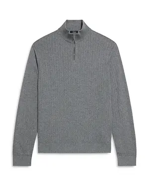 Theory Quarter Zip Cotton Sweater