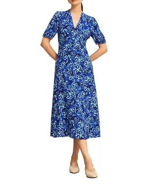 HOBBS LONDON Sidonie Midi Dress - Blue Multi