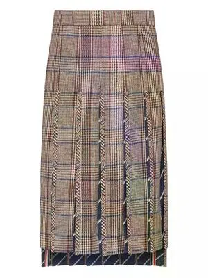 Thom Browne Houndstooth Pleated Skirt