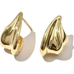 OTIUMBERG 14kt Gold Vermeil Wave Stud Earrings - Yellow Toned Gold