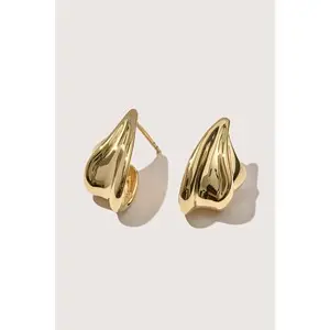 OTIUMBERG 14kt Gold Vermeil Wave Stud Earrings - Yellow Toned Gold