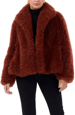 Gorski Genuine Shearling Jacket With Detachable Belt - Caramel