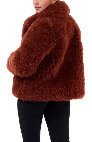 Gorski Genuine Shearling Jacket With Detachable Belt - Caramel