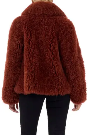 Gorski Genuine Shearling Jacket With Detachable Belt - Caramel