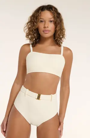 HERMOZA Lucia High Waisted Belted Two-piece Bottom