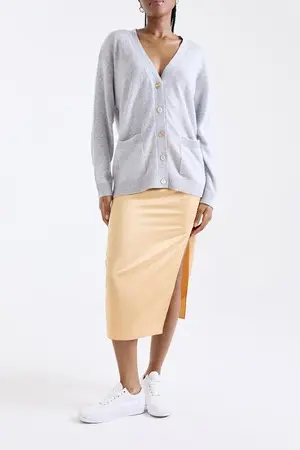 1982 Oceane Oversized 100% Cashmere Cardigan - Super Grey