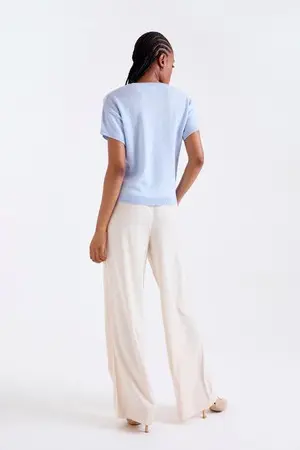 1982 Esme Short Sleeve Cashmere Top - Azure