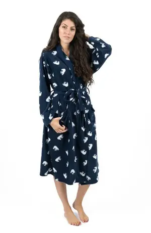 LEVERET Fleece Robe - Polar Bear