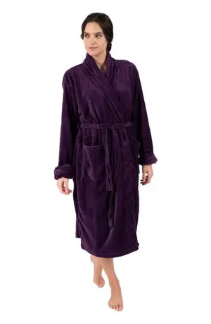 LEVERET Fleece Robe Purple