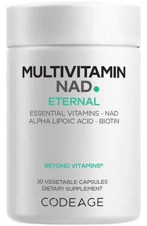 CODEAGE Multivitamin Nad+, D3, K2, Methylated B12, P5p, Ala - White