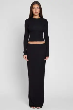 LEAU Jersey Maxi Skirt - Black