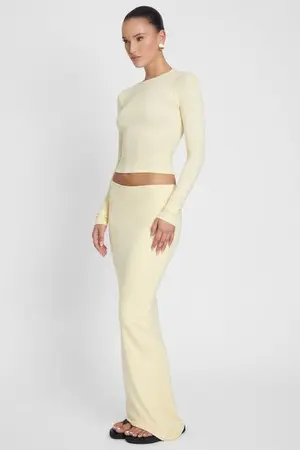 LEAU Jersey Maxi Skirt - Butter Yellow