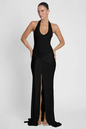 LEAU Halter Knot Maxi Dress