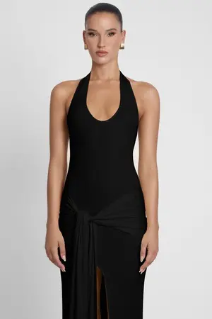 LEAU Halter Knot Maxi Dress