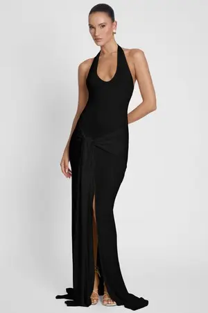 LEAU Halter Knot Maxi Dress