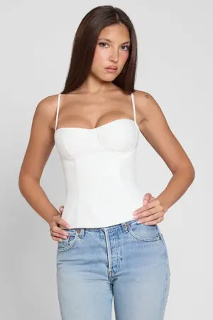 LEAU Bali Bustier Corset Top - White