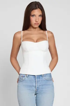 LEAU Bali Bustier Corset Top - White