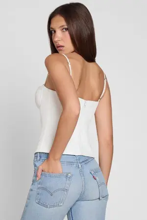 LEAU Bali Bustier Corset Top - White