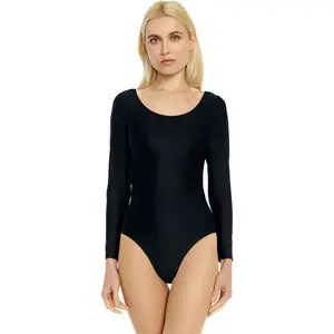 LEVERET Long Sleeve Leotard - Black