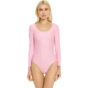LEVERET Long Sleeve Leotard - Pink