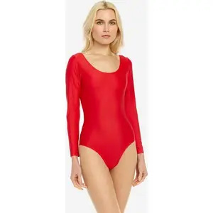 LEVERET Long Sleeve Leotard - Red