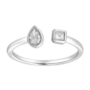 LUVMYJEWELRY Lyra 14k Gold Lab Grown Diamond Open Ring - 14k White Gold
