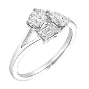 LUVMYJEWELRY 14k Gold 1 Ct Lab Grown Diamond Ring - 14k White Gold