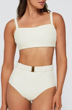 HERMOZA Lucia Square Neck Two-piece Bikini Top - Ivory
