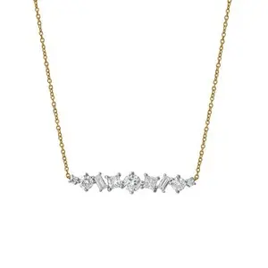 LUVMYJEWELRY 14k Gold Lab Grown Diamond Bar Necklace - 14k Yellow Gold
