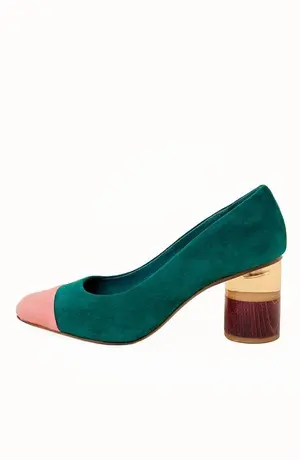 Charlotte Stone Risa Mismatch Cap Toe Pump - Kingston