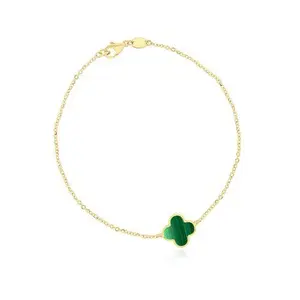 THE LOVERY FINE JEWELRY Single Clover Bracelet Malachite
