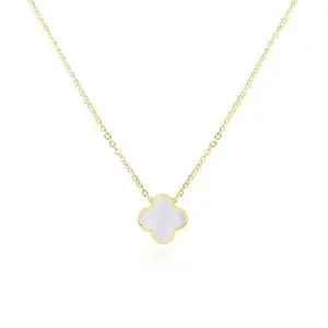 THE LOVERY FINE JEWELRY Single Clover Necklace - Mother Of Pearl