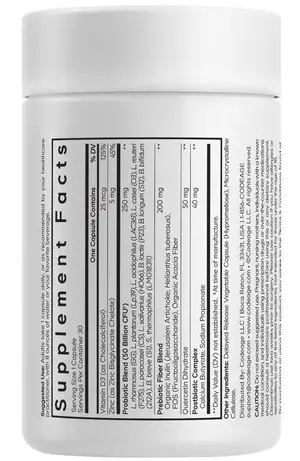 CODEAGE Probiotic+ 50b Cfu, 12 Strains, Prebiotic Fiber