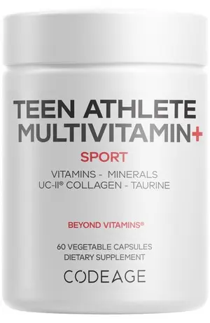 CODEAGE Teen Athlete Multivitamin+, Creatine, Uc-ii Collagen - White