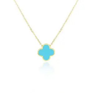 THE LOVERY FINE JEWELRY Clover Pendant Necklace - Turquoise
