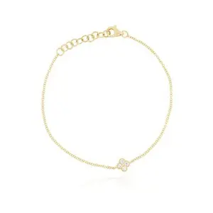 THE LOVERY FINE JEWELRY Diamond Clover Bracelet - Yellow Gold